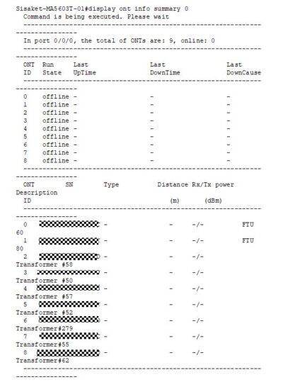All ONUs Connect To Active OLT Offline