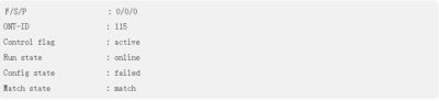 The ONT Configuration Status Fails