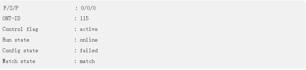The ONT Configuration Status Fails